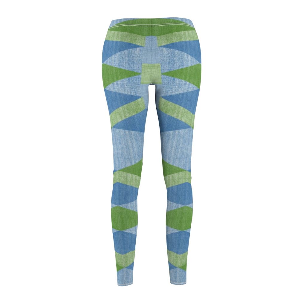 Denim & Diamond Print Pattern Women’s Cut & Sew Casual Leggings ...
